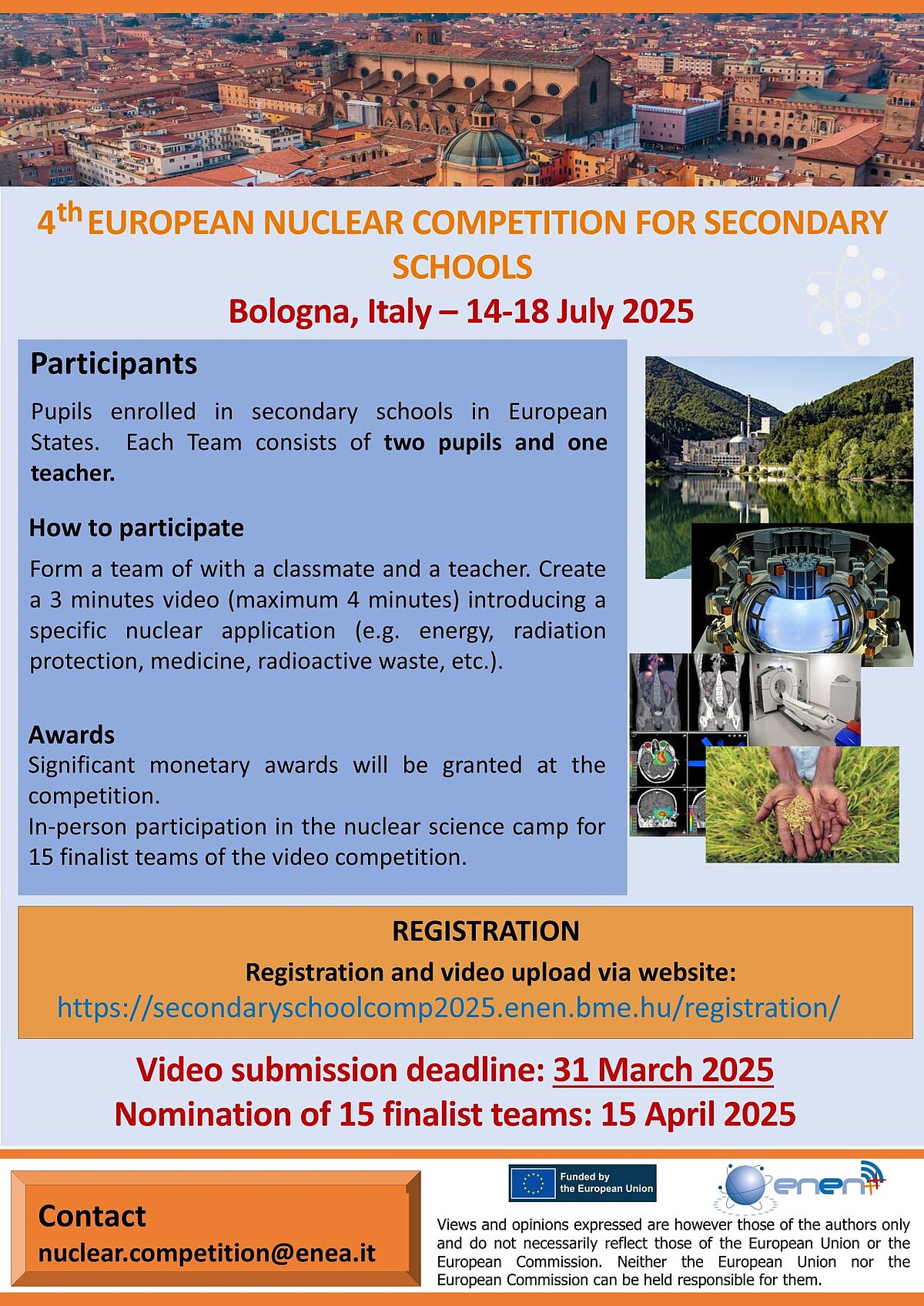 4th European Nuclear Competition for Secondary Schools — ENEN2Plus
